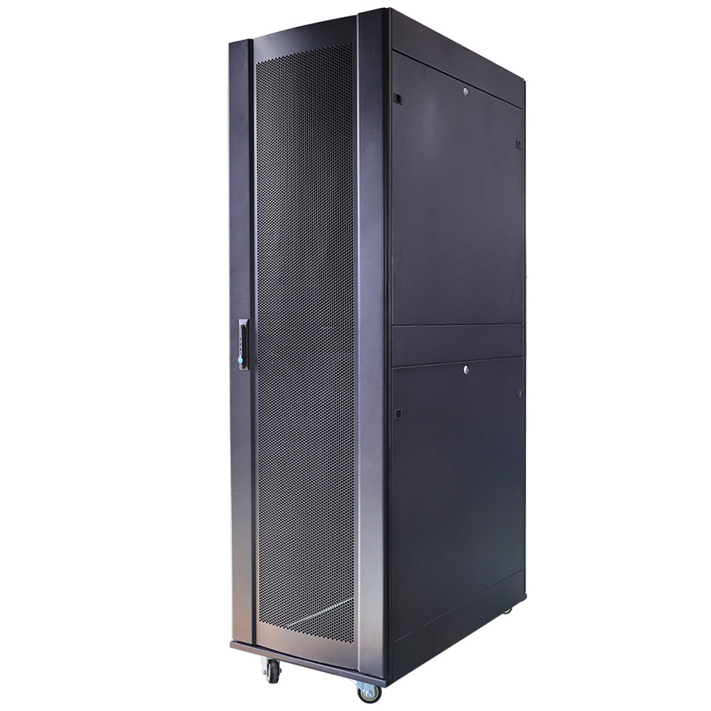 SPCC Black 42U Enclosed Server Rack Cabinet Floor Standing Rack 2 ...
