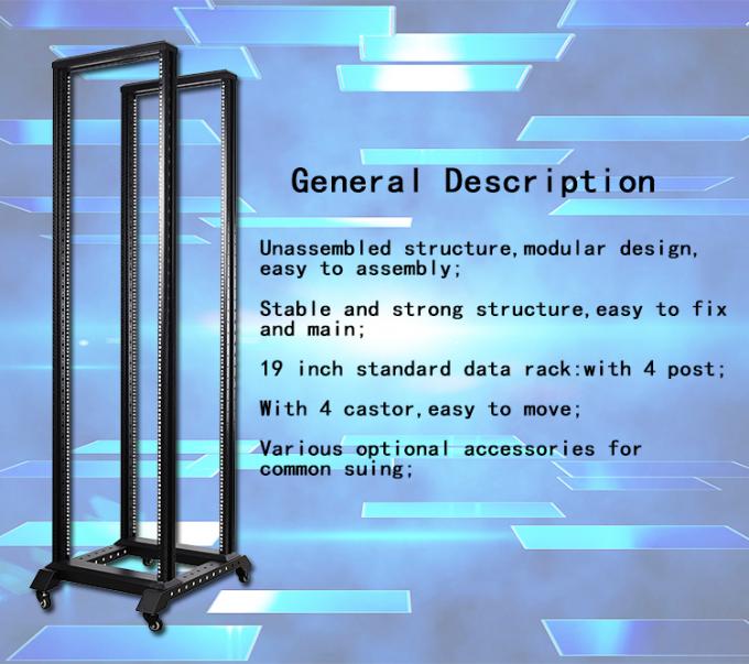 Open Frame Server Rack Cabinet , Rack Mount Frame Static Loading 150kg
