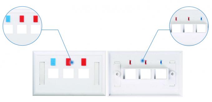 3 Port Network Faceplate Socket 86*86mm / 114*70mm ABS Material CE Approved
