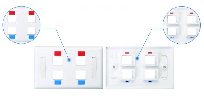 4 Port Cat6 Faceplate Wall Sockets Easy To Assemble / Disassemble Long ...