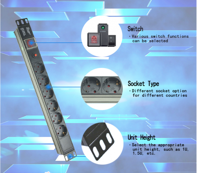 1u Aluminum Alloy Server Rack PDU Intelligent Rack Mount Power ...