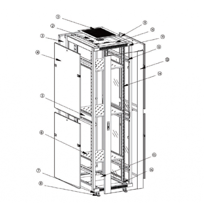 Stable 42U 19 Data Server Rack Cabinet Electronics Rack Cabinet 1300kg ...