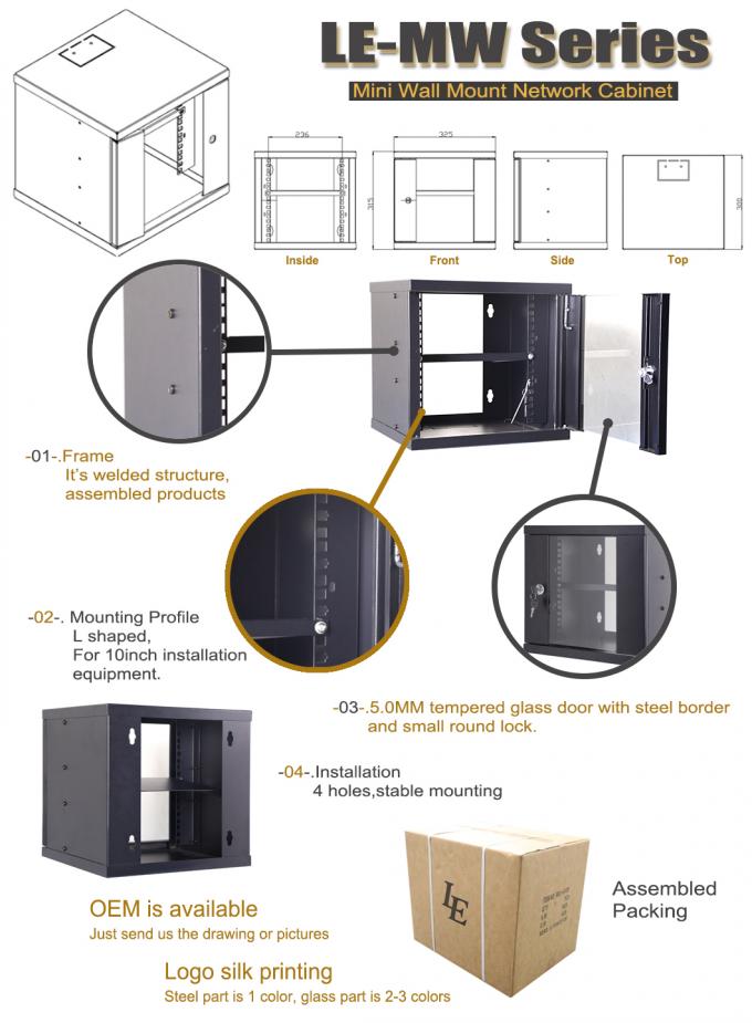 Small Wall Mount 10 Inch 12u Server Rack Cabinet