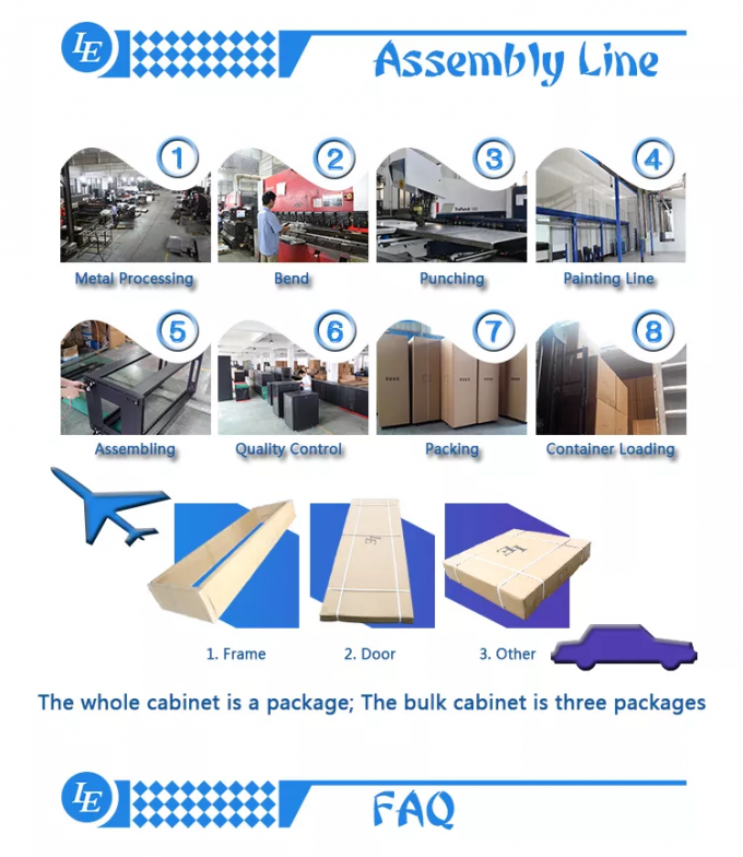 800kg Payload Data Center Network Cabinet With Perforated Glass Door